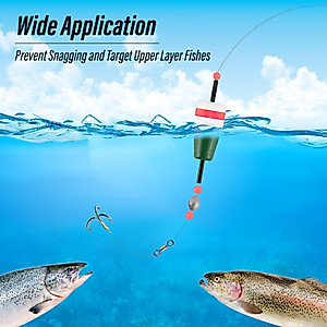 Dr.Fish 5 Pack Popping Cork Floats Foam Float Fishing Bobbers for Carolina Rig Freshwater Saltwater Fishing Tackle Accessories for Bass Catfish Speckled Trout Redfish Flounder