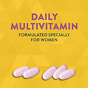 Nature’s Way Alive! Women’s Energy Multivitamin, Supports Whole Body Wellness*, Supports Cellular Energy*, B-Vitamins, Gluten-Free, 130 Tablets