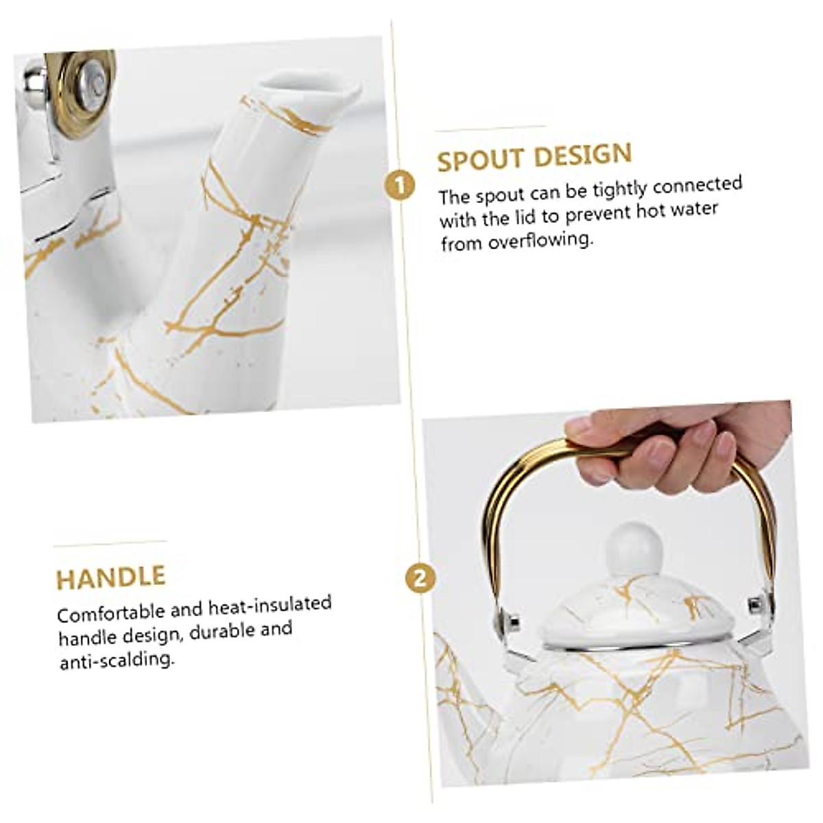 BESTOYARD 2 pcs Enamel Kettle camping kettle glass tea pot mini terrarium no whistling kettles ceramic water kettles coffee tea maker Water Boiling Pot Household Water Pot Stove Water Kettle