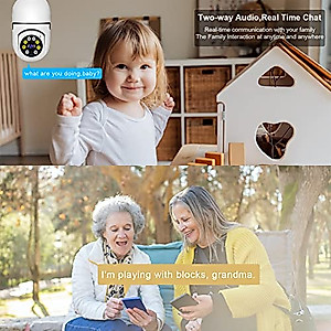 TUMAN Pro Light Bulb Camera, Home Full-Hd 3MP Wireless Surveillance Security Cameras,360 Degree Panoramic Color Night Vision,Support Cloud Storage,Two Way Audio, Smart Motion Detection and Alarm