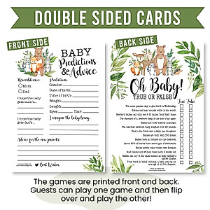 50 Woodland Baby Prediction And Advice Cards, Trivia Games, etc, 25 Baby Animal Matching, Nursery Rhyme Game - 6 Double Sided Cards Baby Shower Games Funny, Baby Shower Ideas Baby Sprinkle Games