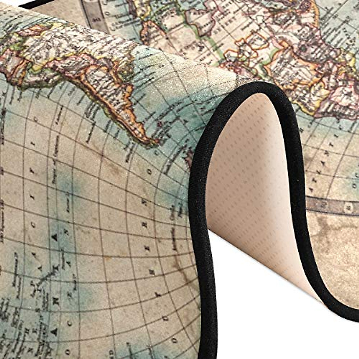 Bolaz Doormat Area Rug Mat A Genuine Old Stained World Map Runner Carpet for Bedroom Front Door Kitchen Indoors Home Decoration 72 x 24inch