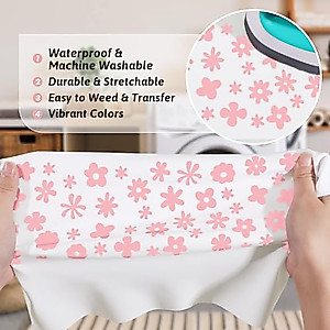 Gatichetta Heat Transfer Vinyl Roll, Baby Pink Iron on HTV 12" x 6FT, Pastel Smooth PU HTV for T-Shirts, Fabris, DIY Designs, Compatiable with Heat Press Machines, Light Pink