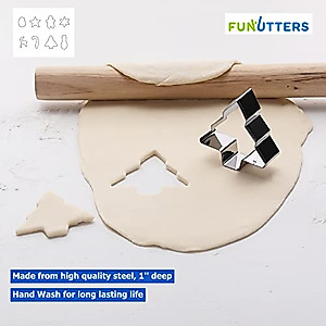 Christmas Cookie Cutters, Holiday Cookie Cutters - 8 PC Set - Christmas Tree, Gingerbread Man, Candy Cane, Star, Santa, ReinDeer, Snowflake, Snowman - For Baking, Kids and Treats