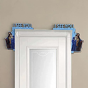 Creative Door Corner Decor - I Saw That Jesus Door Sitter Wood Funny Door Sign Bless This Home Wall Decor Halloween Jesus Sign Christian Church Door Hangerfor Mirror Cabinet Drawer Furniture(na68)