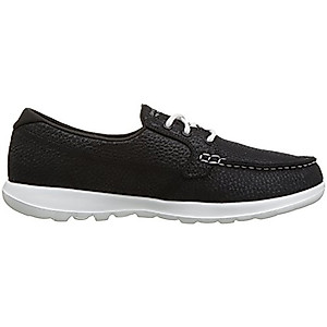 Skechers Performance Women's GO Walk Lite-Eclipse Boat Shoe,black/white,9 M US