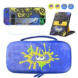 Switch Case Compatible with Nintendo Switch,Switch Case Cover with Screen Protector,Playstand, Thumb Grip Caps for Nintendo Switch (Nintendo Switch)