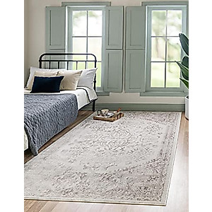 Unique Loom Oxford Collection Area Rug - Radcliffe (6' x 9' Rectangle, Cream/Ivory)