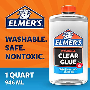 Elmer's Liquid School Glue, Clear, Washable, 32 Ounces - Great for Making Slime