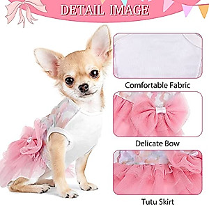 BOTEWO Pink Dog Dress Summer Sleeveless Pet Tutu Wedding Dresses Lovely Puppy Party Apparel Clothes(Pink,M)
