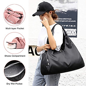 SplendoRoute Sports Gym Bag with Wet Pocket and Shoes Compartment Travel Duffel Bag for Women and Men