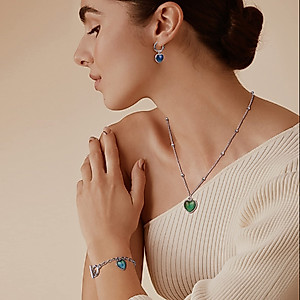 LOLIAS 15Pcs Mood Rings with Mood Necklaces Bracelets and Earrings, Adjustable Temperature Sensing Color Changing Mood Rings, Metal, No Gemstone