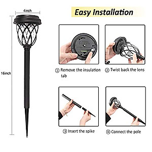 SuLethe Solar Pathway Lights Outdoor, 6 Pack Solar Powered Led Garden Lights, Waterproof Landscape Lighting for Patio, Lawn, Driveway, Walkway (Cold White)