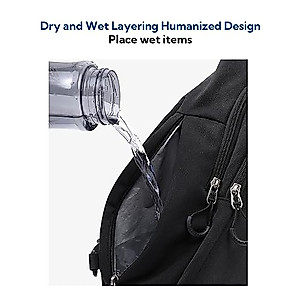 WATERFLY Crossbody Casual Bag Daypack: Small Sling Bag with Wet Bag for Men Black