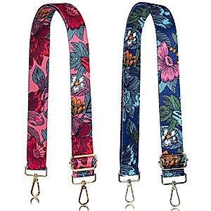 Allzedream Flower Purse Straps Replacement Crossbody Shoulder Bags Wide Adjustable (Red)