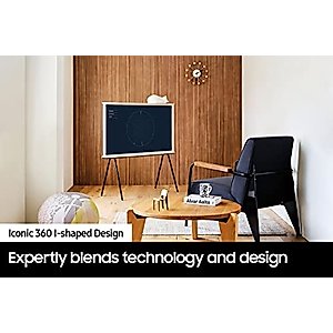 SAMSUNG 43-Inch Class The Serif LS01B Series - QLED 4K, I-Shaped Design, Anti-Reflection Matte Display, -Portable Easel -Stand, Ambient Mode+ Smart -TV -w/ Alexa Built-in (QN43LS01BAFXZA,Latest Model)