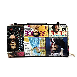 Glossy magazine cover collage cross body handbags purses clutches and wallets Michelle Obama bags (Wallet 5)