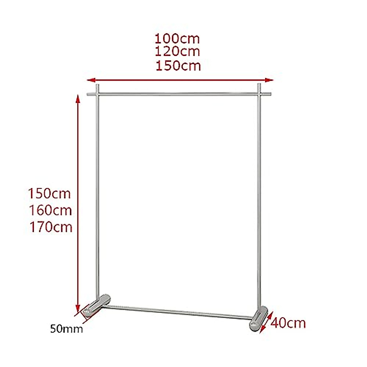 ROLTIN Slim Garment Rails Stainless Steel, Tall Floor Standing Garment Racks Clothes Coat Display Racks Clothing Store Furniture for Small Spaces