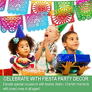 Mexican Party Banners, Papel Picado Banner - Cinco de Mayo, Fiesta Party Decorations, Dia De Los Muertos Decor, Day of The Dead Decorations, 5 Packs 82 Ft Long