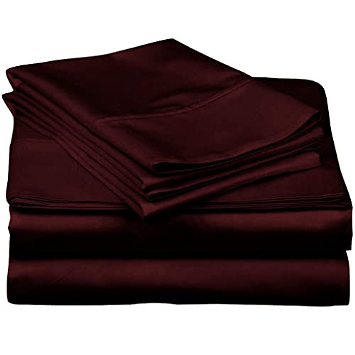OnlineChoiceSheet 6 Piece Luxurious Sheet Set 100% Egyptian Cotton Wine Full Size 26 Inch Deep Pocket Bed Sheets 1000 Thread Count
