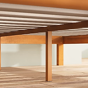 ZINUS Alexia Wood Platform Bed Frame with headboard / Solid Wood Foundation with Wood Slat Support / No Box Spring Needed / Easy Assembly, Rustic Pine, Full