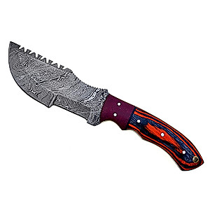 Smart & Sharp Custom Handmade Damascus Steel Hunting Knife/Tracker Knife SS-17332 (Black and Orange)