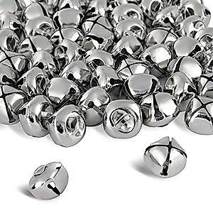 Jingle Bells, 1 Inch Craft Bells Bulk DIY Bells for Christmas Festival Decoration Home Decoration, 50pcs, Silver