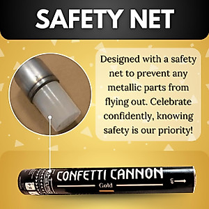 CIRTAMZ CIRTAMZ Set Of 5 Gold Confetti Poppers | 12 Inches Confetti Cannon With 25 Feet Height Range | Biodegradable Confetti Party Poppers For Joyful Gatherings