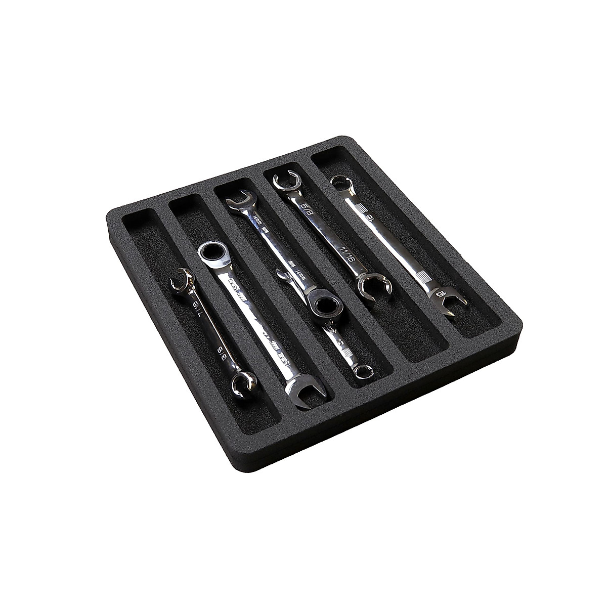 Polar Whale Tool Drawer Organizer Wrench Holder Insert Black Durable Foam Tray 5 Pockets Holds Wrenches Up to 10 Inches Long Fits Craftsman Husky Kobalt Milwaukee Many Others