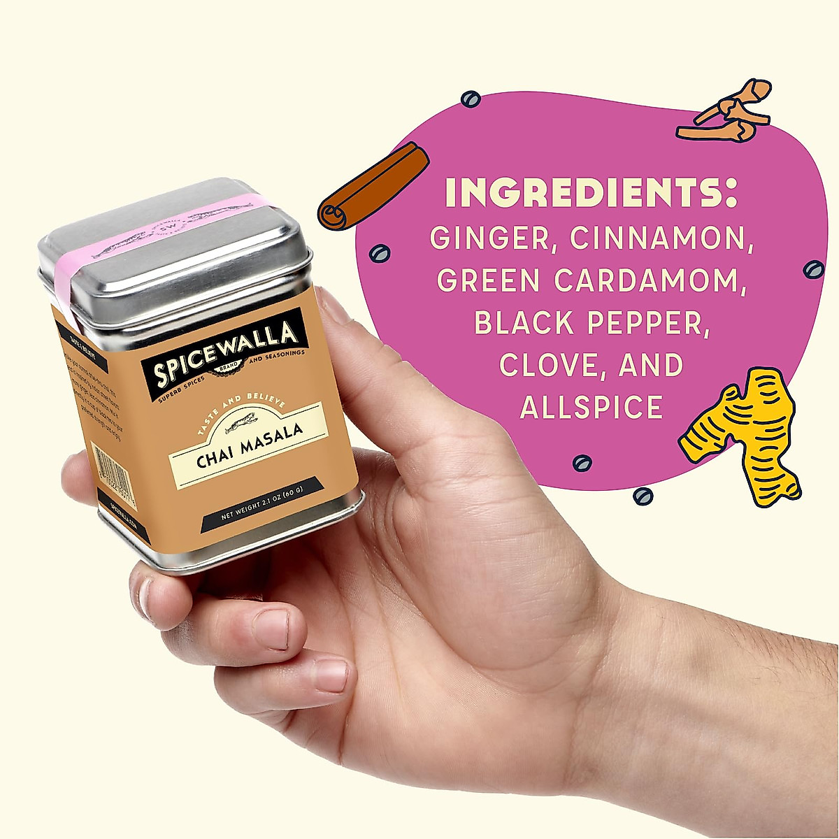 Spicewalla Masala Chai Spice | Tea, Latte, Coffee, | Unsweetened Powdered Spice