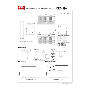 Mean Well DRT-480-48 48V 10A 480W Single Output Industrial DIN RAIL Power Supply