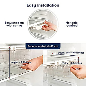 LuvIdeal Fridge Organizer Drawer Combo Set - Refrigerator Drawers, Stackable Fridge Organizer, Pull Out Fridge Drawer, Fridge Shelf Holder Storage Bins, Deli Drawer Cheese, Meat, Butter, Egg, Yogurt