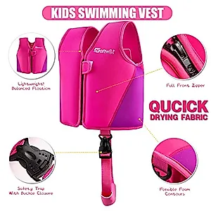Baby Girl Swim Vest - Genwiss Toddler Swim Vest for Age 18 Months - 2 Years Baby Toddler Fit 20-28 lbs, Size Small, Pink