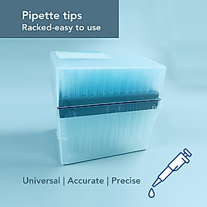 VISOSCI 1000ul Pipette Tips - Universal Pipette Tips - Racked, RNase/DNase Free & Pyrogen Safe, Blue, 96 Tips/Rack