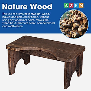 AZEN Wood Toilet Stool Squat Adult, Poop Stool for Bathroom Adults, Portable Toilet Potty Stool for Adults, 7 Inch Height