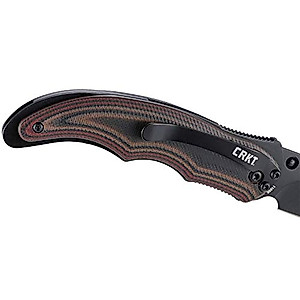 CRKT Endorser EDC Folding Pocket Knife: Assisted Opening Everyday Carry, Black Blade, Thumb Stud, Liner Lock, Two Tone G10 Handle, Pocket Clip 1105K