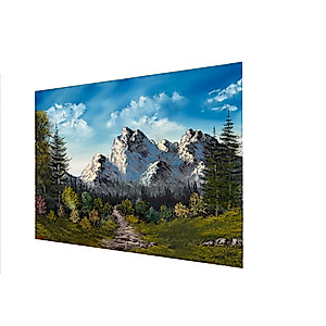 Snowy Mountain Serenity - 24" x 18", Hand made Oil Painting