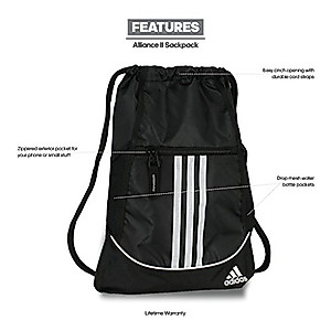 adidas Alliance II Sackpack, Black, One Size