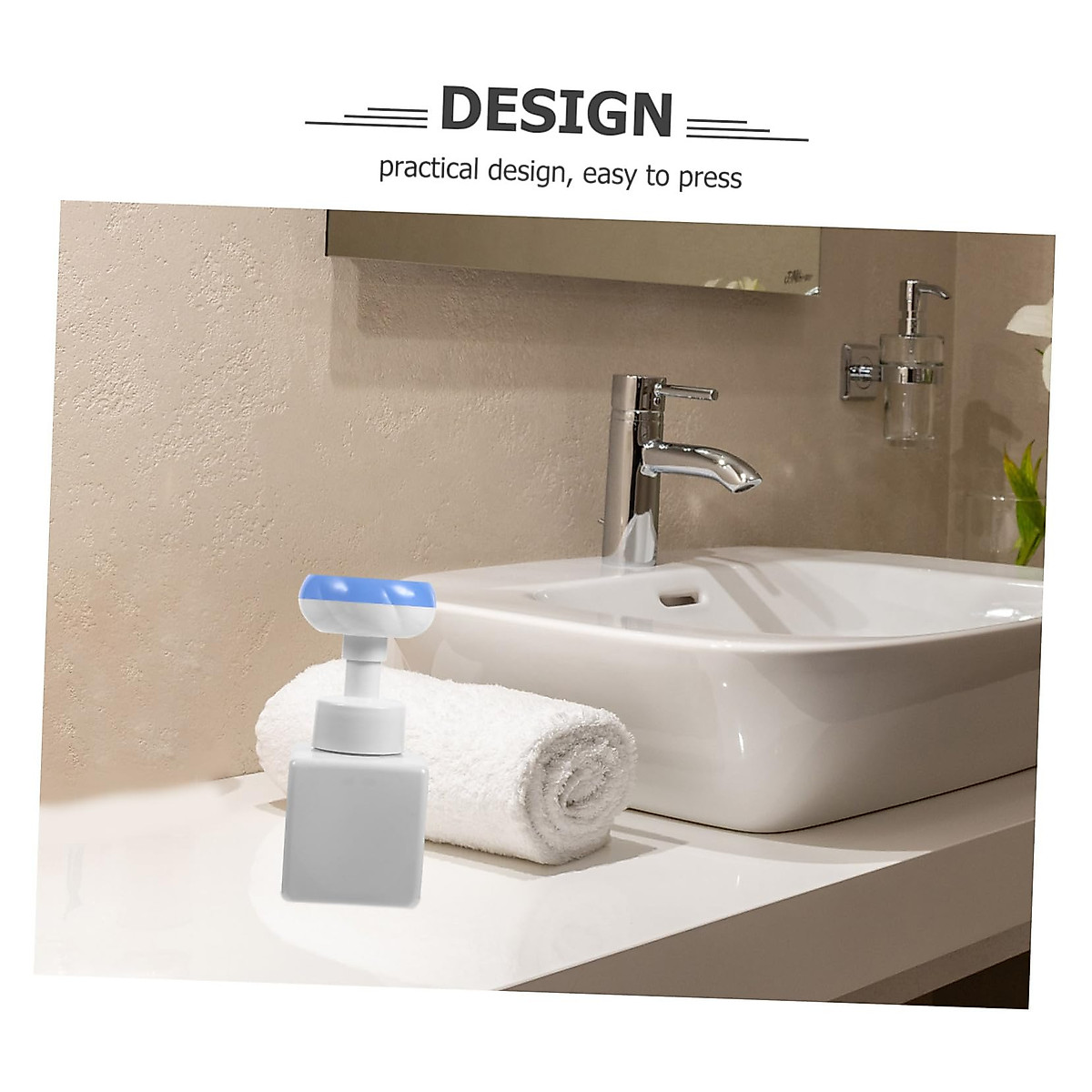 FRCOLOR Soap Pump Bottle Foaming Soap Dispenser 250ml Shampoo Refillable Bottle for Essential Oils Lotions Liquid Conditioner Blue