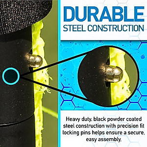 Franklin Sports Competition Soccer Goal - Steel Backyard Soccer Goal with All Weather Net - Includes 6 Ground Stakes - 6'x4' Soccer Goal - Black