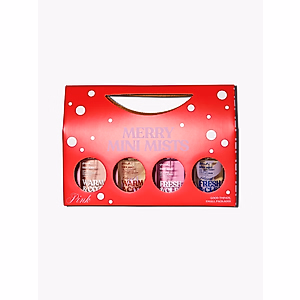 Victoria's Secret PINK 4 Piece Merry Mini Mists Gift Set: Warm & Cozy and Fresh & Clean, Assorted Scents