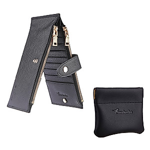 Travelambo Womens Multi Card Case Wallet & Leather Squeeze Coin Purse