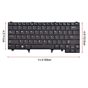 SUNMALL Replacement Keyboard with Backlit Compatible with Dell Latitude E5420 E5430 E6220 E6320 E6330 E6420 E6430 E6440 Series US Layout Black (Without Pointer Stick)