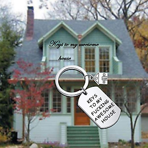 MAOFAED New Home Gift House Warming Gift New Homeowner Gift Keys To My Awesome House First Home Keychain (key to awesome house)