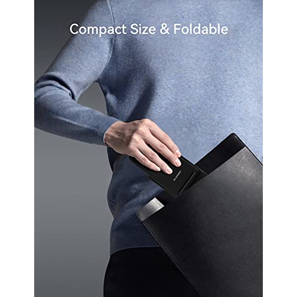 ELEGRP Wireless Charging Station, 3 in 1 Wireless Charger, Foldable Compact Size for iPhone 14/13/12/11/Pro/Max/SE/8 and Android Samsung and Pixel Phone, iWatch and Airpods (with 18w Adapter)