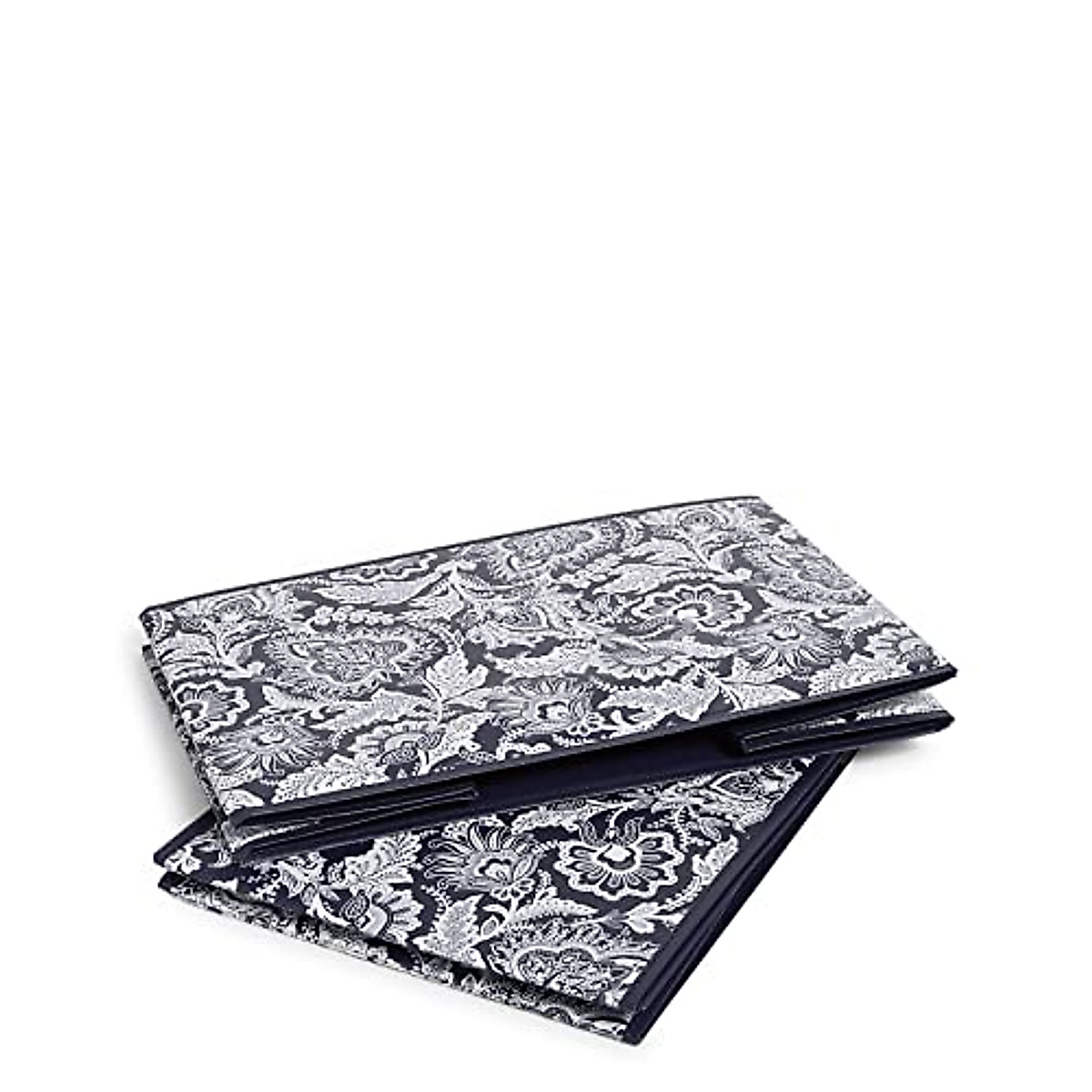 Vera Bradley Women's Collapsible Storage Bins Set of 2 - Small, Java Navy & White, Small