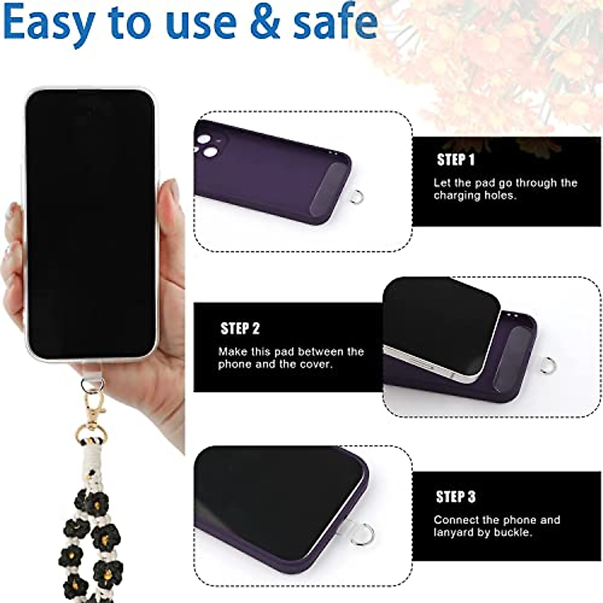 XGALBLA Cute Macrame Keychain Boho Handmade Wristlet Bracelet Keychain Floral Country style Wrist Lanyard Handmade Weave Exquisite Holder for Women(Blue)