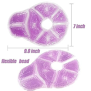 Breast Therapy Ice Packs, Hot and Cold Breast Pads, Breastfeeding Essentials Large Gel Bead Packs for Moms, 2 Pack (Large Breast Ice Pack (Purple))