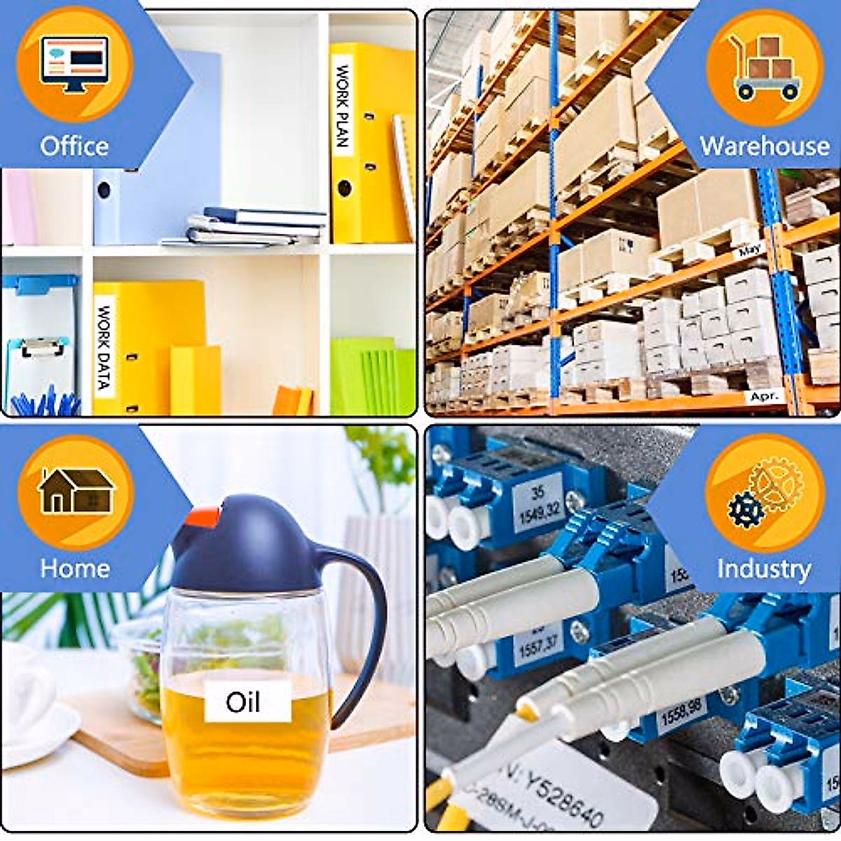 GREENCYCLE 6PK Compatible for TZe-261 TZe261 TZ-261 TZ261 Black on White Label Tapes use with Ptouch PT-9800PCN PT-E800W PT-P900 PT-P900W PT-P950NW PT-9600 Label Makers 1.4 Inch 36mm X 26.2 Feet 8m