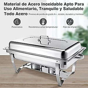 Buffet Warmer Server 2 Tray Chafing Dish Buffet Set Stainless Steel Food Warmer for Hotel Restaurant Parties Wedding Banquet Events